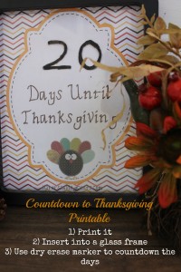 Countdown To Thanksgiving Printable